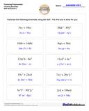 Factoring Polynomials Worksheets