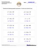 Factoring Polynomials Worksheets