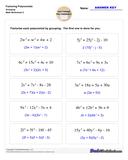 Factoring Polynomials Worksheets
