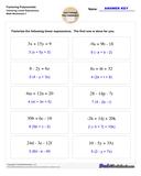 Factoring Polynomials Worksheets