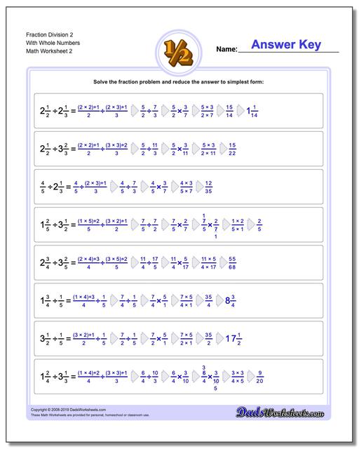Dividing Fractions: Fraction Division with Wholes
