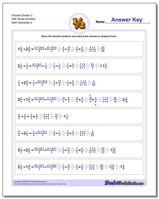 Dividing Fractions: Fraction Division with Wholes