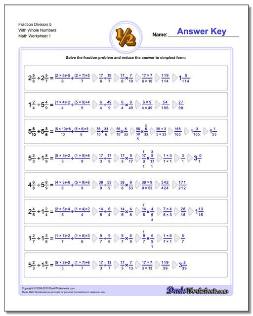 Dividing Fractions: Fraction Division with Wholes