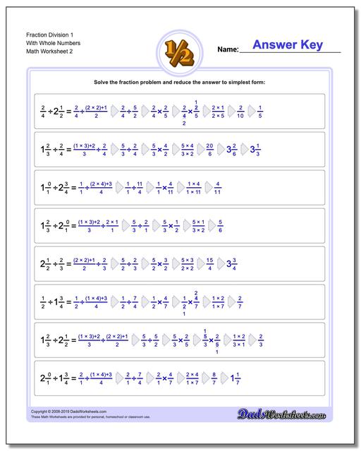 Dividing Fractions: Fraction Division with Wholes
