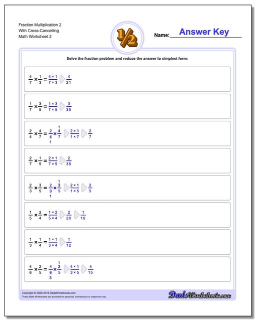 Multiplying Fractions Multiplication With Cross Cancelling