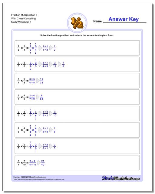 Multiplying Fractions: Multiplication with Cross Cancelling