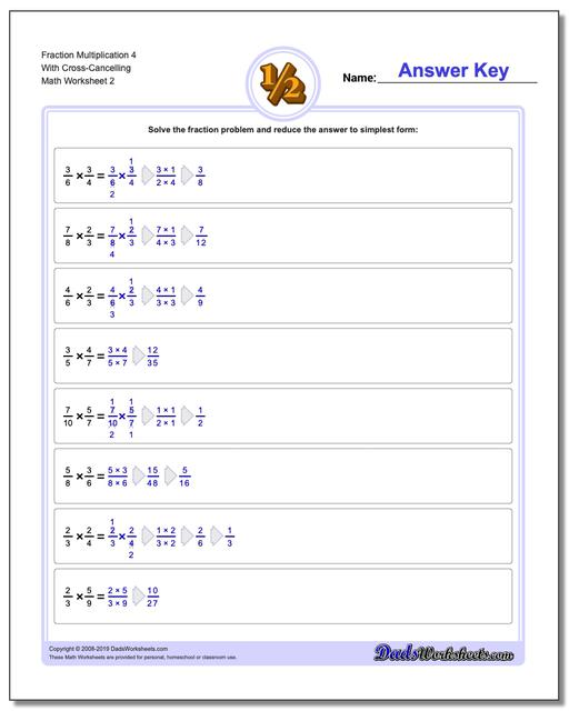 Multiplying Fractions: Multiplication with Cross Cancelling