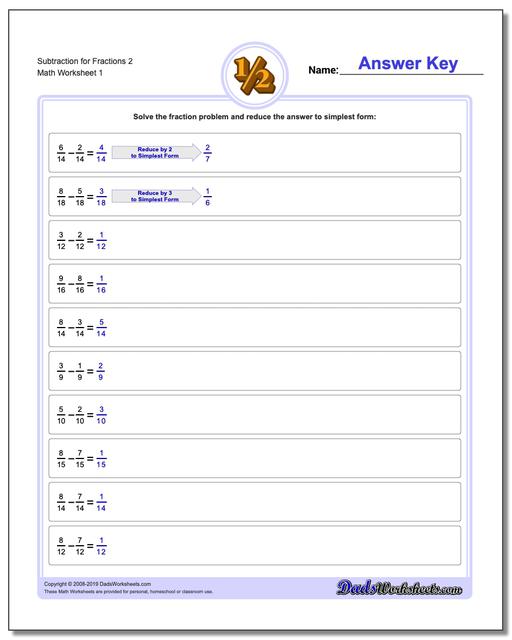 Subtracting Fractions with Common Denominator