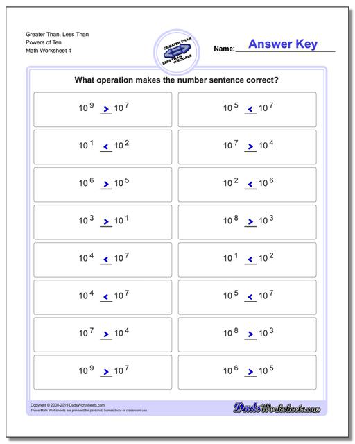 Greater Than and Less Than: Greater Than and Less With Powers of Ten