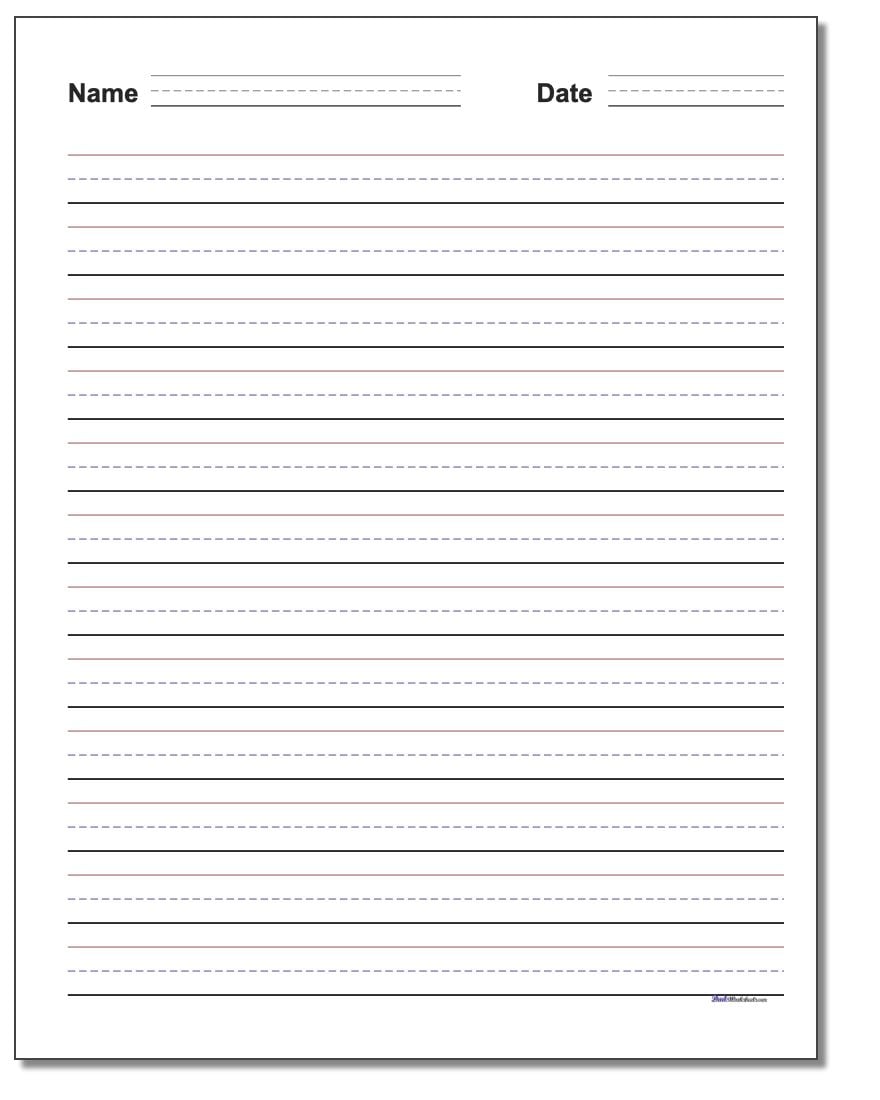 Numbered Handwriting Paper Numbered Handwriting Paper