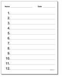 Handwriting Paper: Numbered Lined Paper