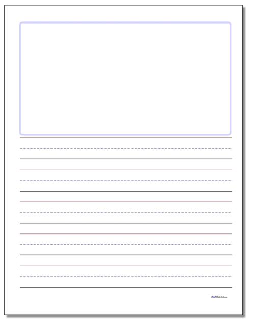 Kindergarten Blank Writing Worksheets Printable Kindergarten Worksheets