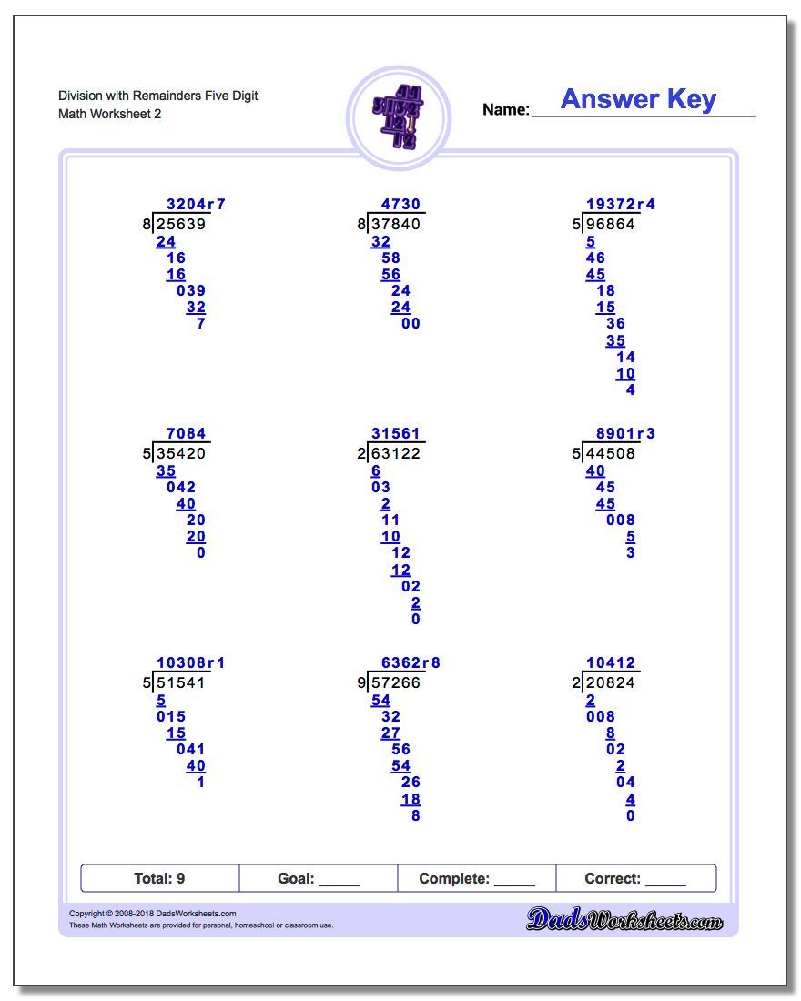 Division With Remainders Division With Remainders