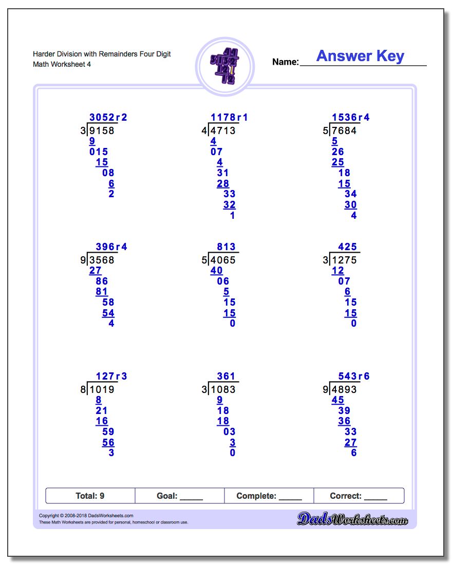 Division With Remainders Division With Remainders