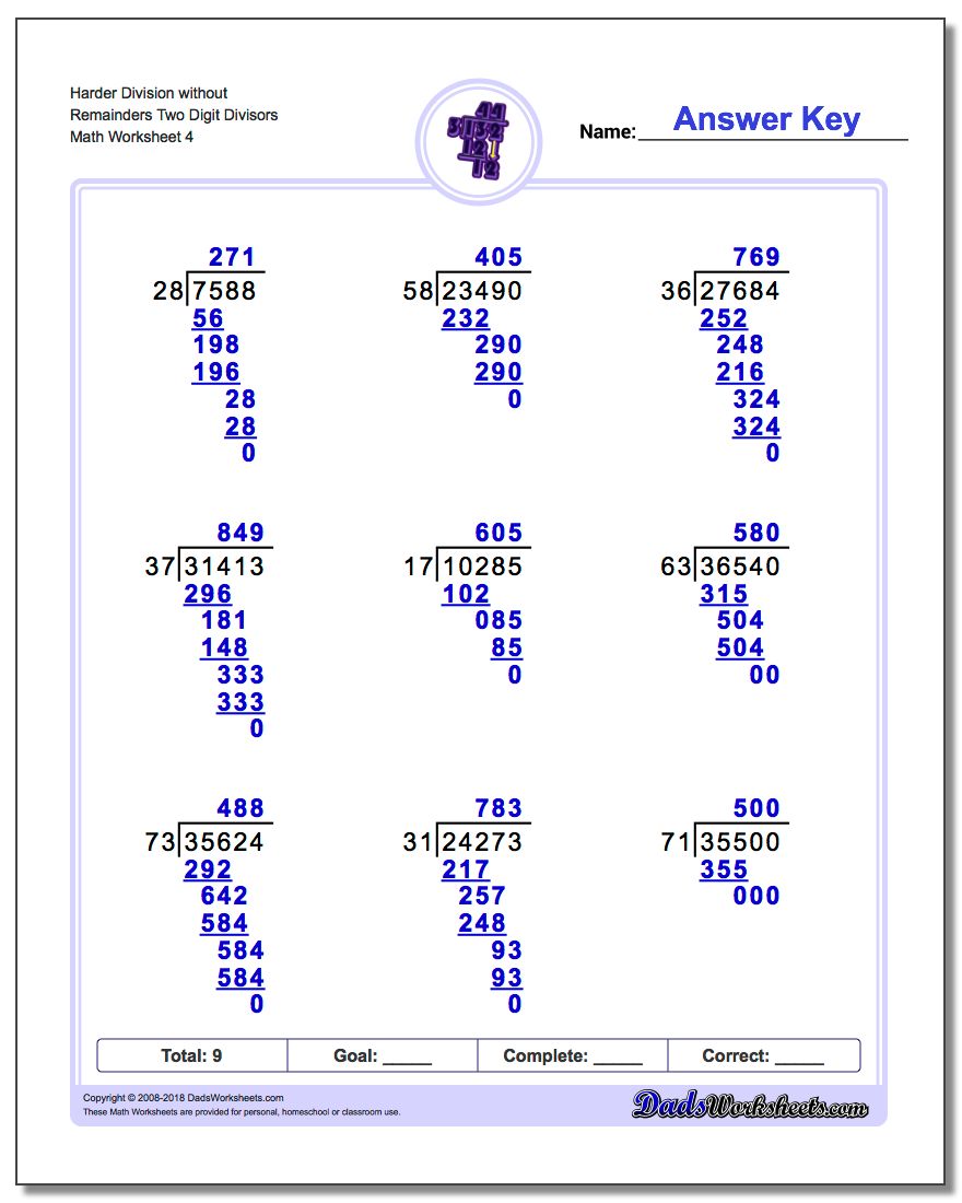 Division With Multi Digit Divisors