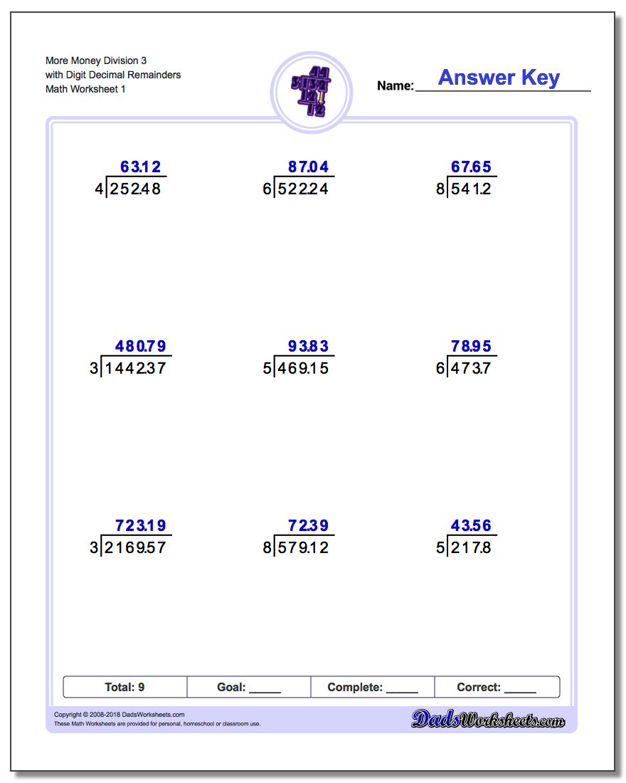 Division With Decimal Results