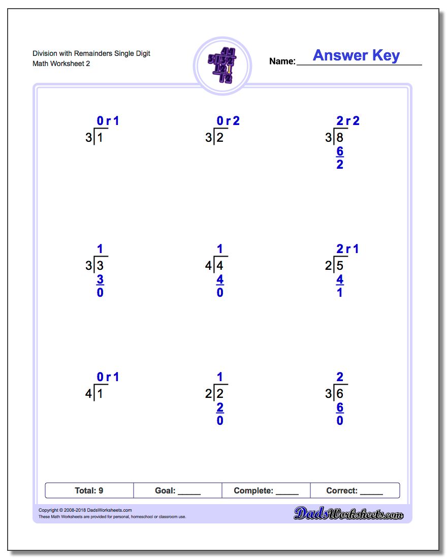 Division With Remainders Division With Remainders