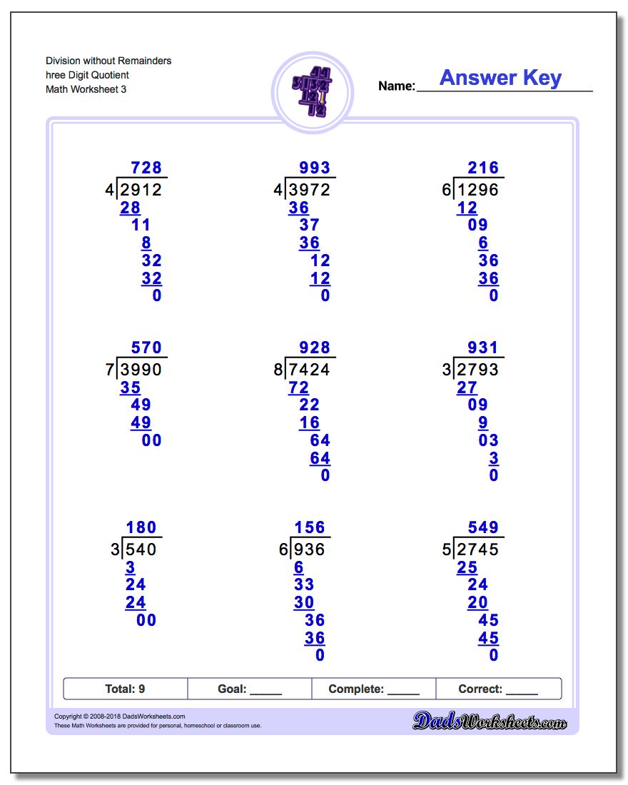 Division Without Remainders