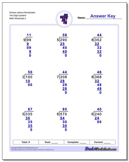 Long Division Worksheets Division Without Remainders Long Division Worksheets Division Without Remainders