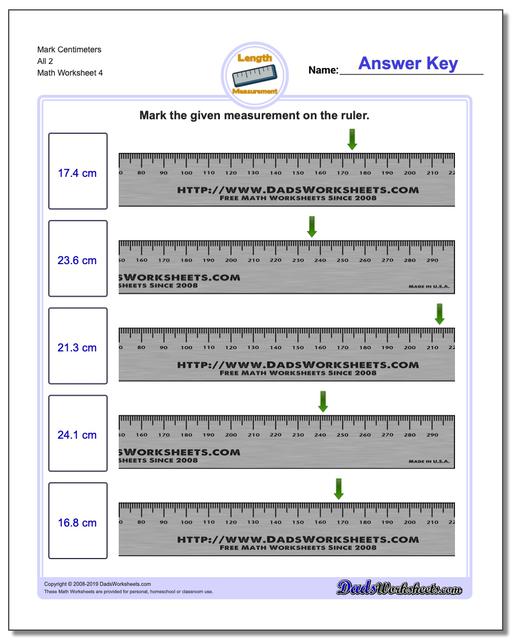 Metric Ruler Worksheet