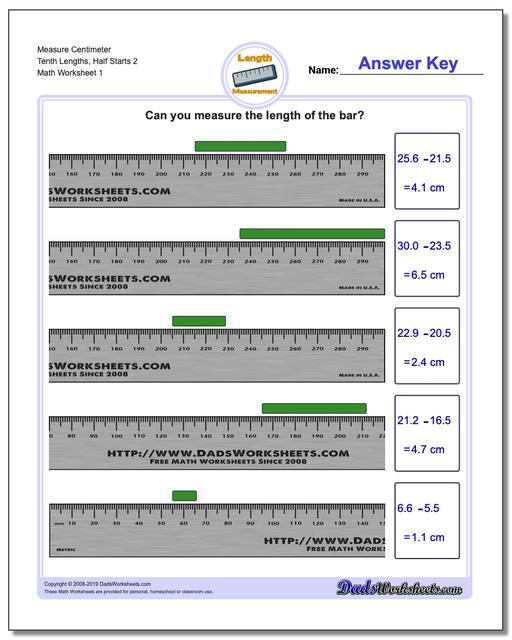 Metric Measurement: Measure Centimeters from Wholes and Half Centimeters