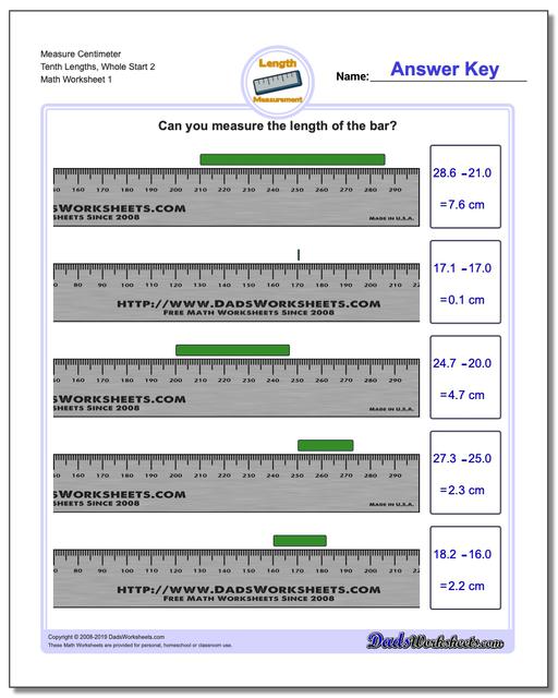 Metric Measurement: Measure Centimeters from Wholes
