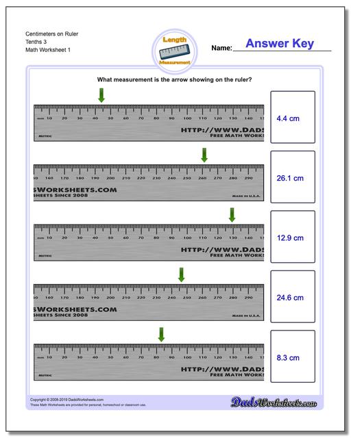 Metric Measurement: Centimeters on Ruler