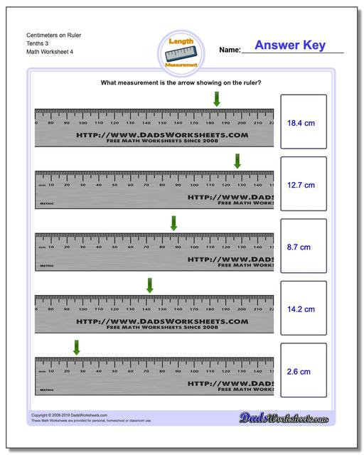 Metric Measurement Centimeters On Ruler