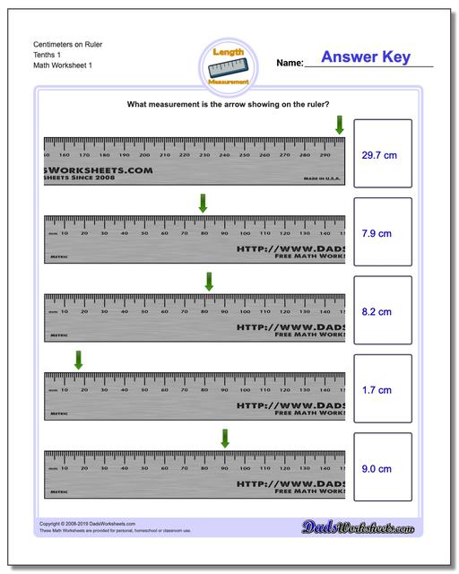 Metric Measurement: Centimeters on Ruler