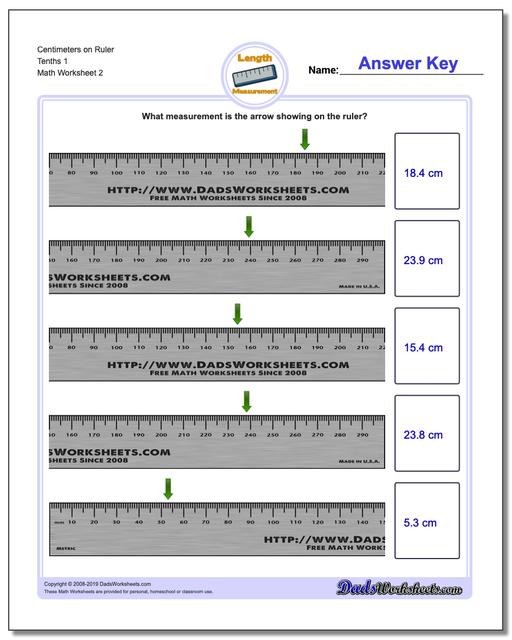 Metric Measurement: Centimeters on Ruler
