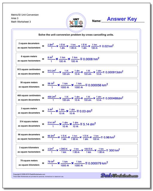 Metric SI Unit Conversions: Metric SI Area