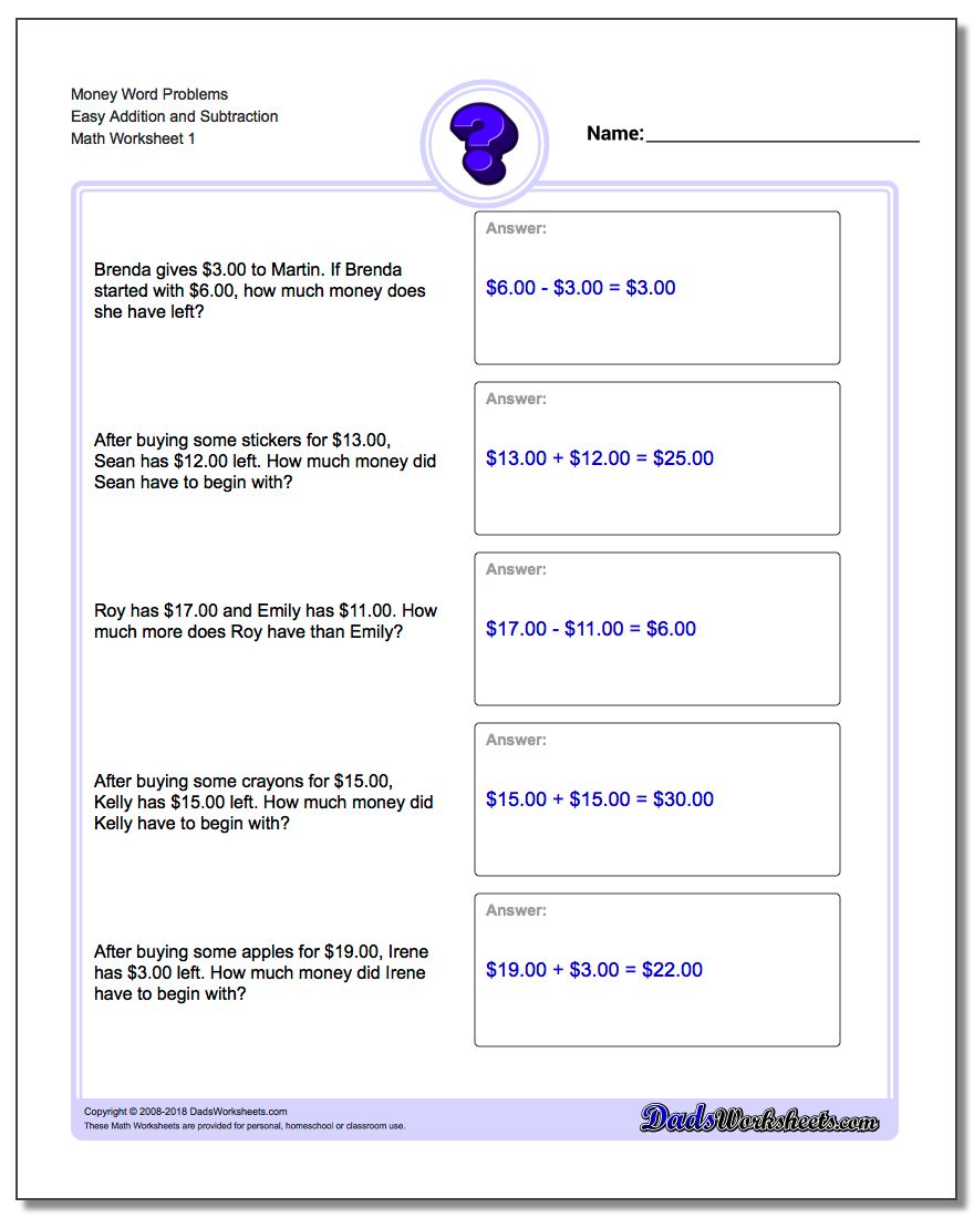14 MATHS WORKSHEETS FOR GRADE 3 ON INDIAN MONEY