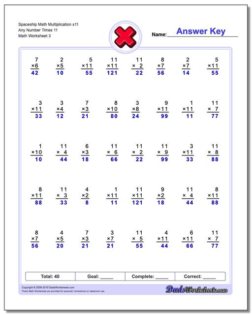 Multiplication Worksheets: Extended Spaceship Math