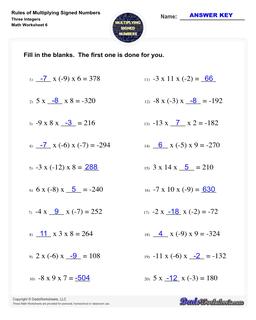 Multiplying Signed Numbers