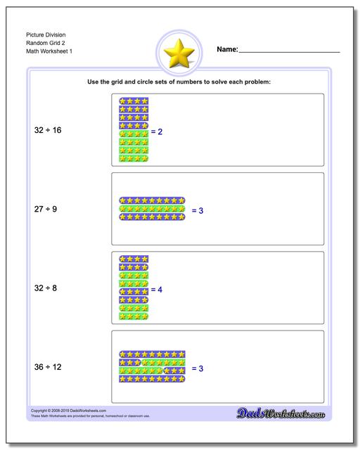 Picture Math Division: Division Random Grid