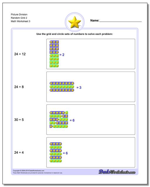 Picture Math Division: Division Random Grid