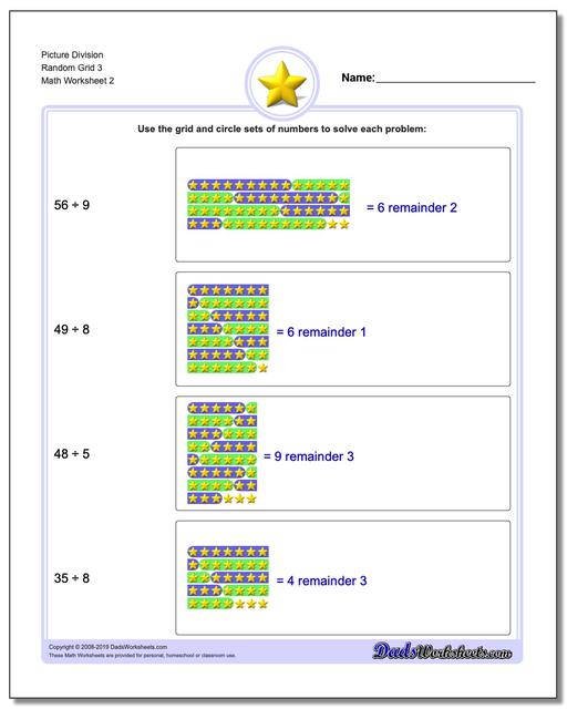 Picture Math Division: Division Random Grid