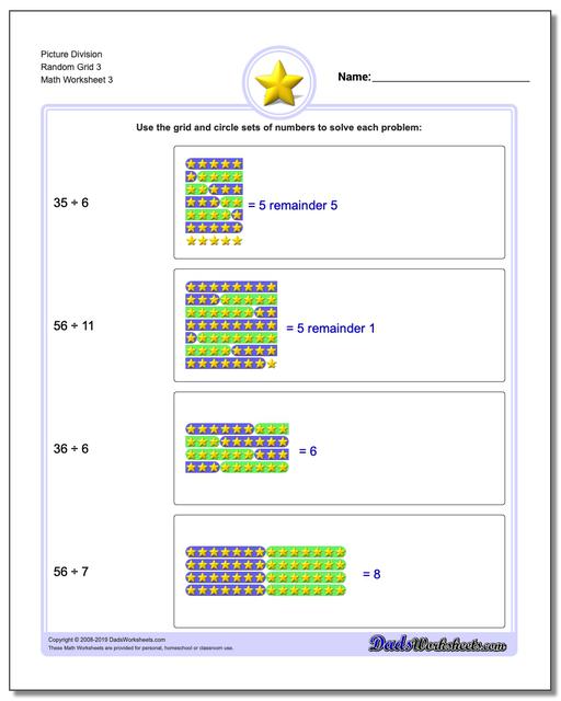 Picture Math Division: Division Random Grid