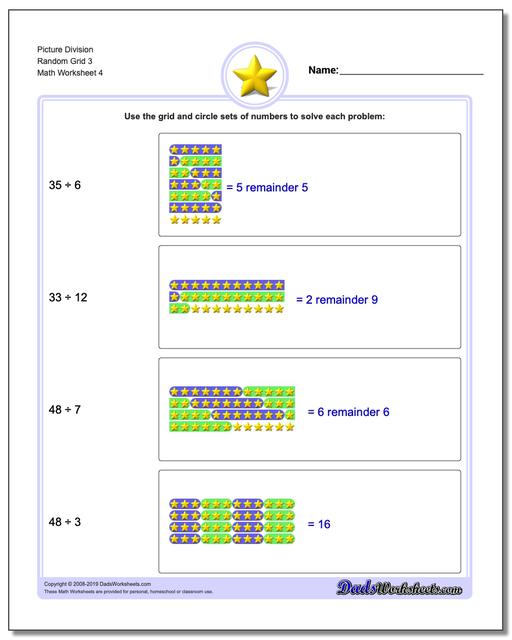 Picture Math Division: Division Random Grid