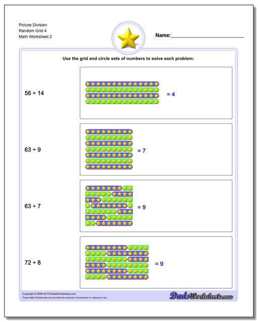 Picture Math Division: Division Random Grid