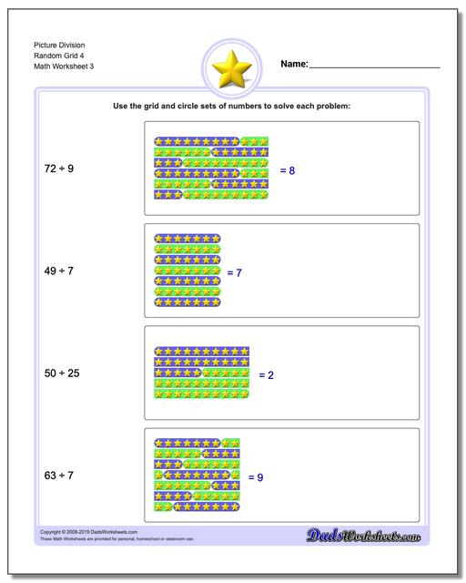 Picture Math Division: Division Random Grid