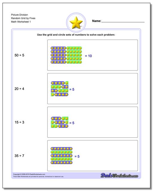 Picture Math Division: Division Random Grid