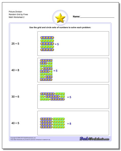 Picture Math Division: Division Random Grid