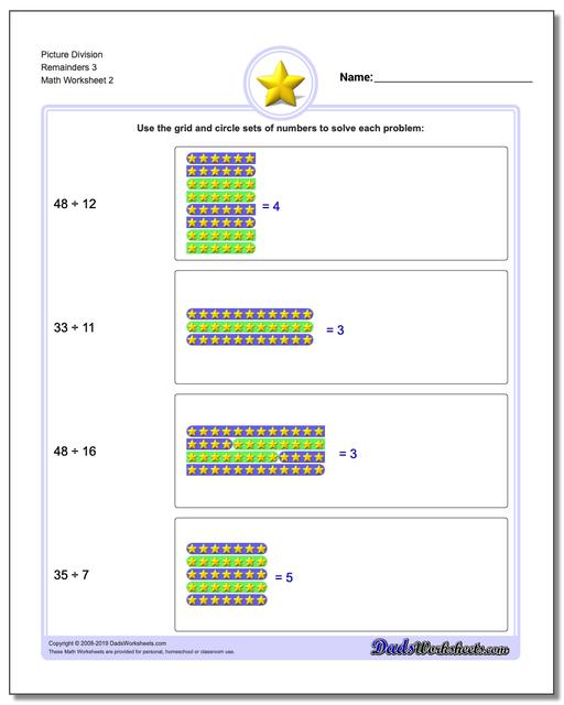 Picture Math Division: Division Remainders