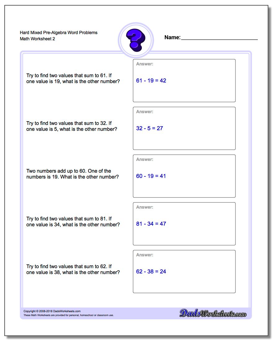 All Operation Pre Algebra
