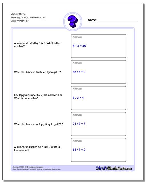 Math Worksheets Pre Algebra Word Problems Pre Algebra Word Problems
