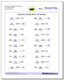 Subtraction Pre-Algebra Worksheets