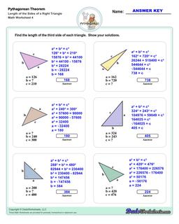 Pythagorean Theorem Worksheets