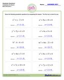 Quadratic Equations Worksheets