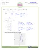 Quadratic Equations Worksheets